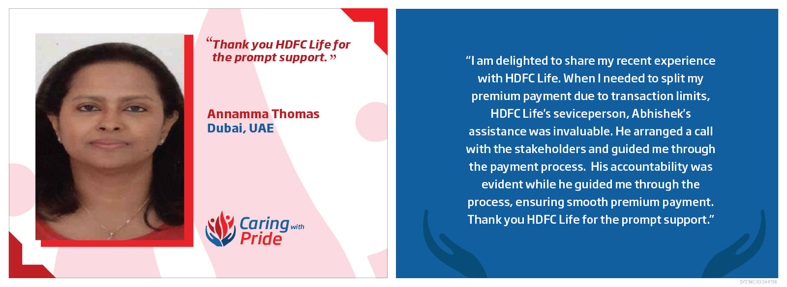 Customer Service Testimonials - HDFC Life