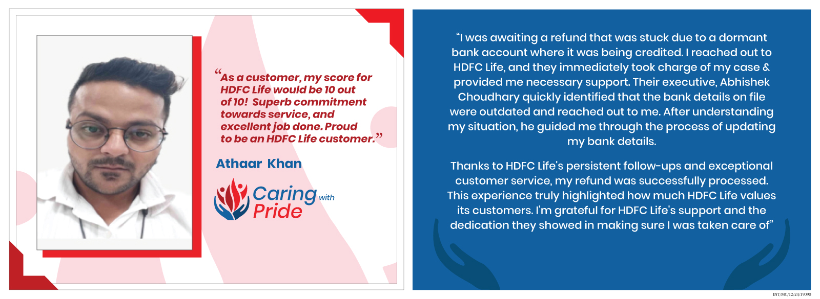 Customer Service Testimonials - HDFC Life